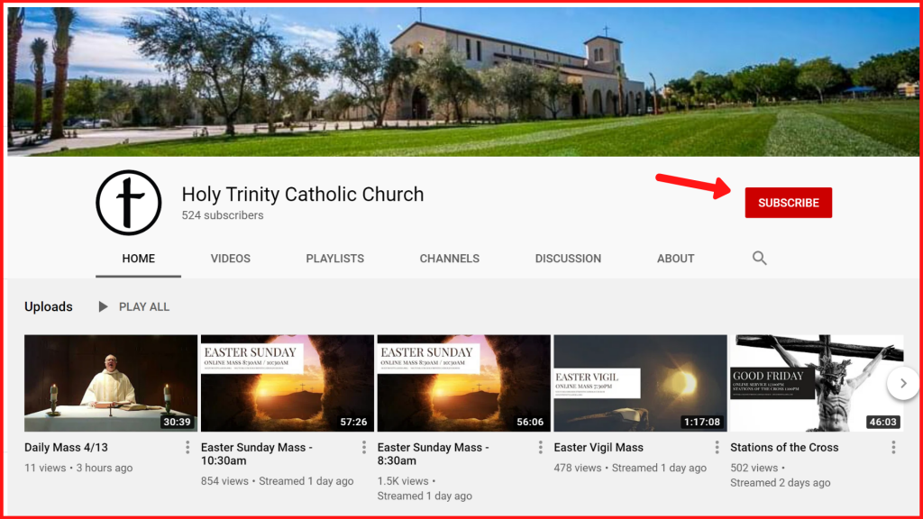 Holy Trinity YouTube - Holy Trinity Catholic Church